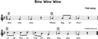 Bow Wow Wow Beth's Notes Songs + Resources