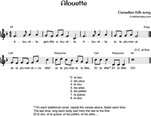 Alouette - Beth's Notes