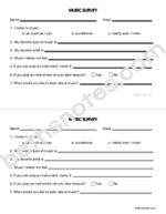 Music Survey Beth's Notes Songs & Resources