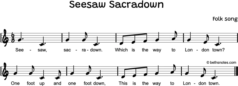 Seesaw Sacradown Beth's Notes Songs + Resources
