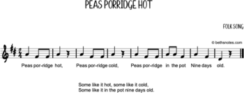 Peas Porridge Hot - Beth's Notes