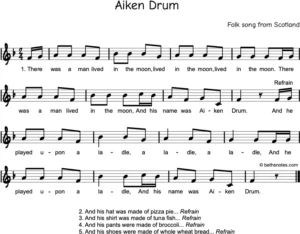 Aiken Drum - Beth's Notes Songs + Resources