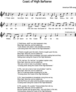 Coast of High Barbaree Beth's Notes Songs + Resources