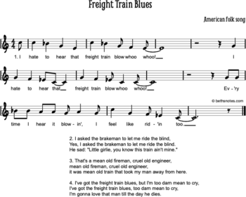 Freight Train Blues - Beth's Notes