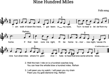 Nine Hundred Miles - Beth's Notes