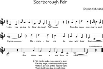 Scarborough Fair - Beth's Notes