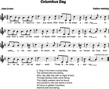Columbus Day - Beth's Notes