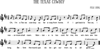 The Texas Cowboy - Beth's Notes