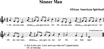 Sinner Man - Beth's Notes