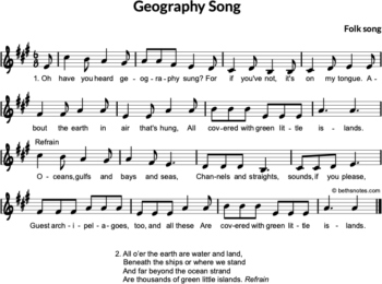 Geography Song - Beth's Notes