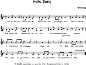 Hello Song Beth's Notes Songs + Resources