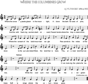 Where the Columbines Grow Beth's Notes Songs + Resources