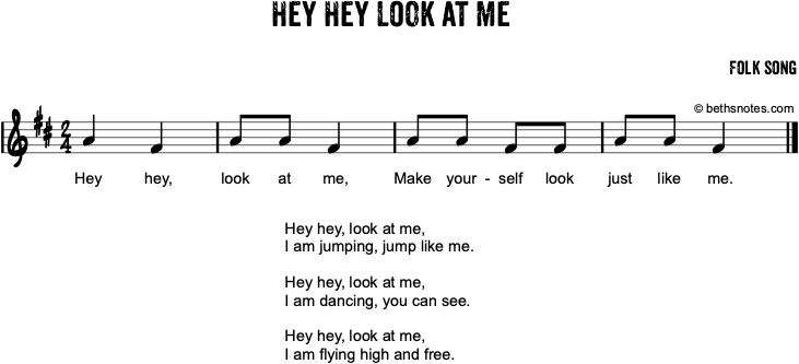 Hey Hey Look at Me2 - Beth's Notes Songs + Resources