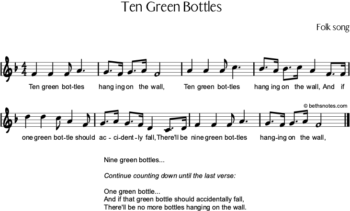 Ten Green Bottles - Beth's Notes