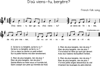 D'où viens-tu, bergère? - Beth's Notes