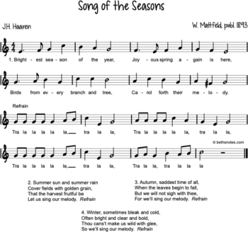 Song of the Seasons - Beth's Notes