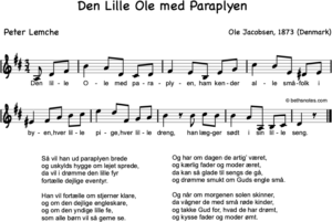 Den Lille Ole med Paraplyen Beth's Notes Songs + Resources