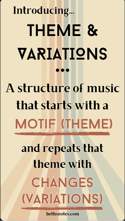 Theme variations first slide - Beth's Notes Songs + Resources