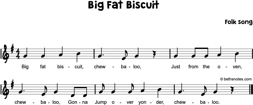 Big Fat Biscuit Beth's Notes Songs + Resources