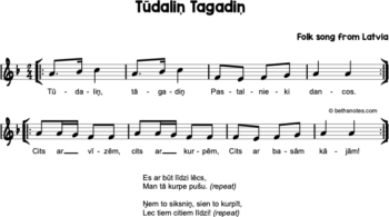 Tūdaliņ Tagadiņ - Beth's Notes
