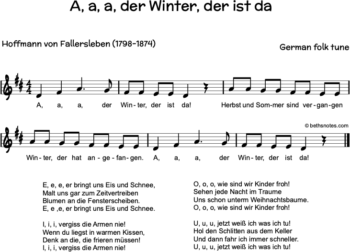 A, a, a, der Winter, der ist da - Beth's Notes