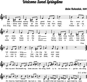 Welcome Sweet Springtime Beth's Notes Songs + Resources