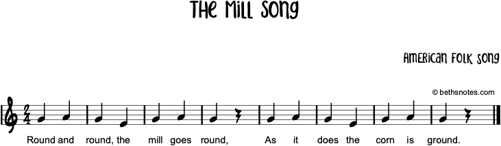 The Mill Song Beth's Notes Songs + Resources