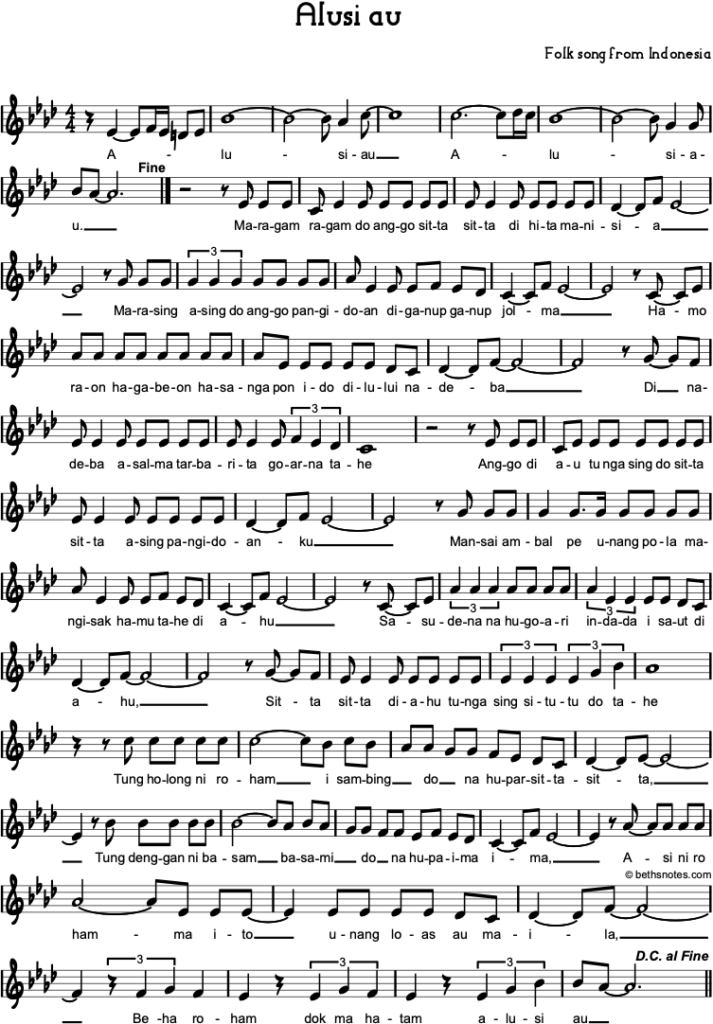 Alusi au Beth's Notes Songs & Resources