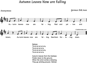Autumn Leaves Now are Falling Beth's Notes Songs + Resources