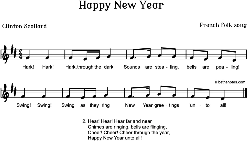 Happy New Year (Hark, Hark) Beth's Notes Songs + Resources